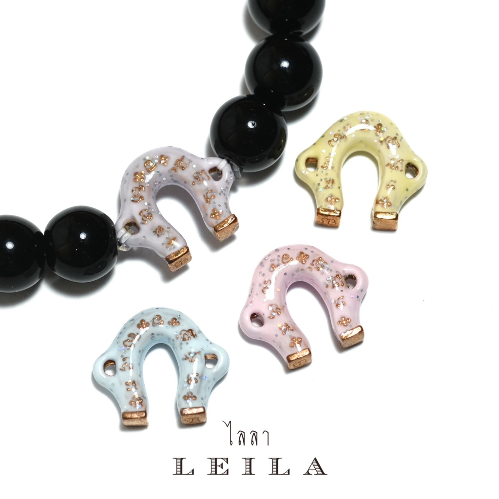Leila Amulets เกือกม้าแก้ว Baby Leila Collection สีพาสเทล (พร้อมกำไลหิน ...