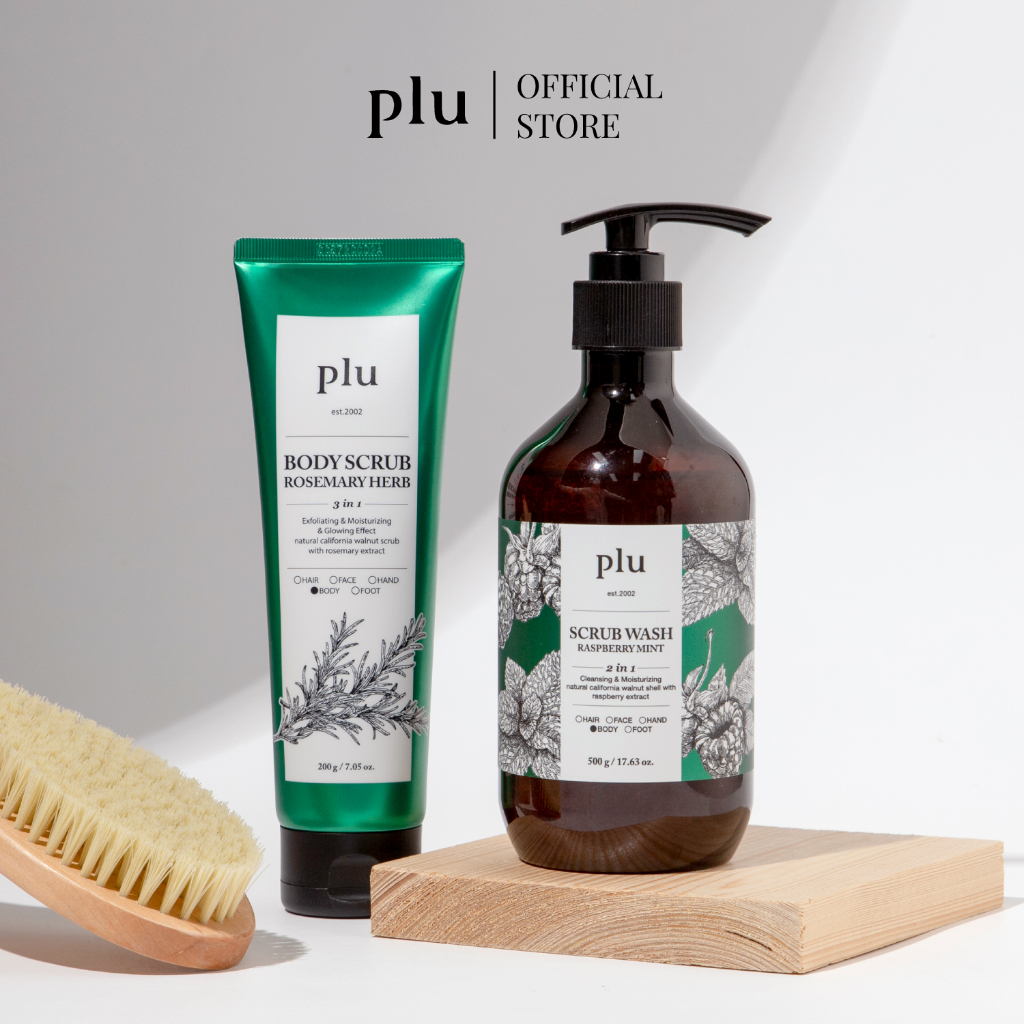 (DUO SET) PLU BODY SCRUB 200G SCRUB WASH 500G - plu_official_store ...