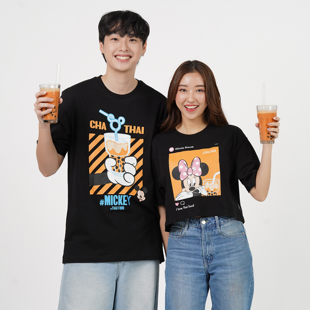 Disney T-Shirt Men Crop Women Mickey And Minnie Cha Thai - เสื้อยืด ...