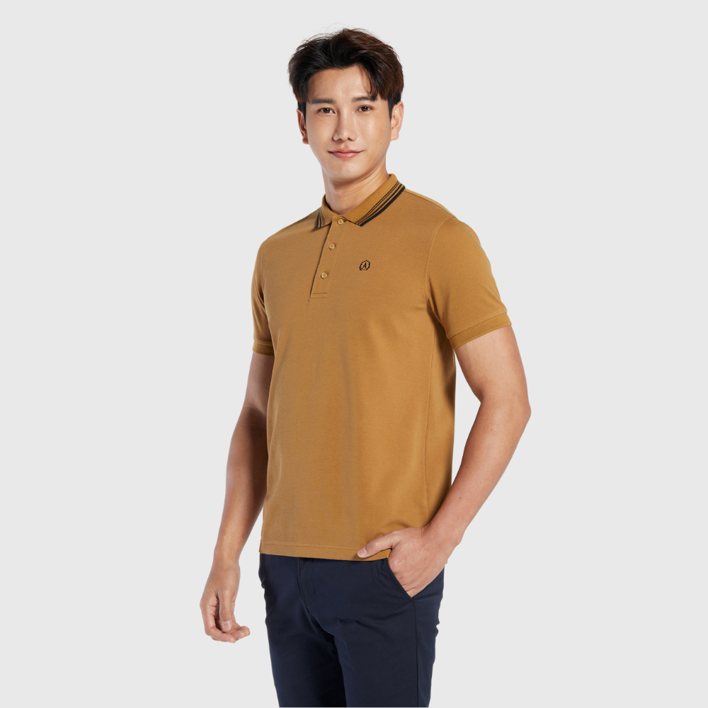 ARROW POLO SHIRT DRY TECH ทรง Smart Fit PIQUE สีน้ำตาลทอง MPBM811-LW ...