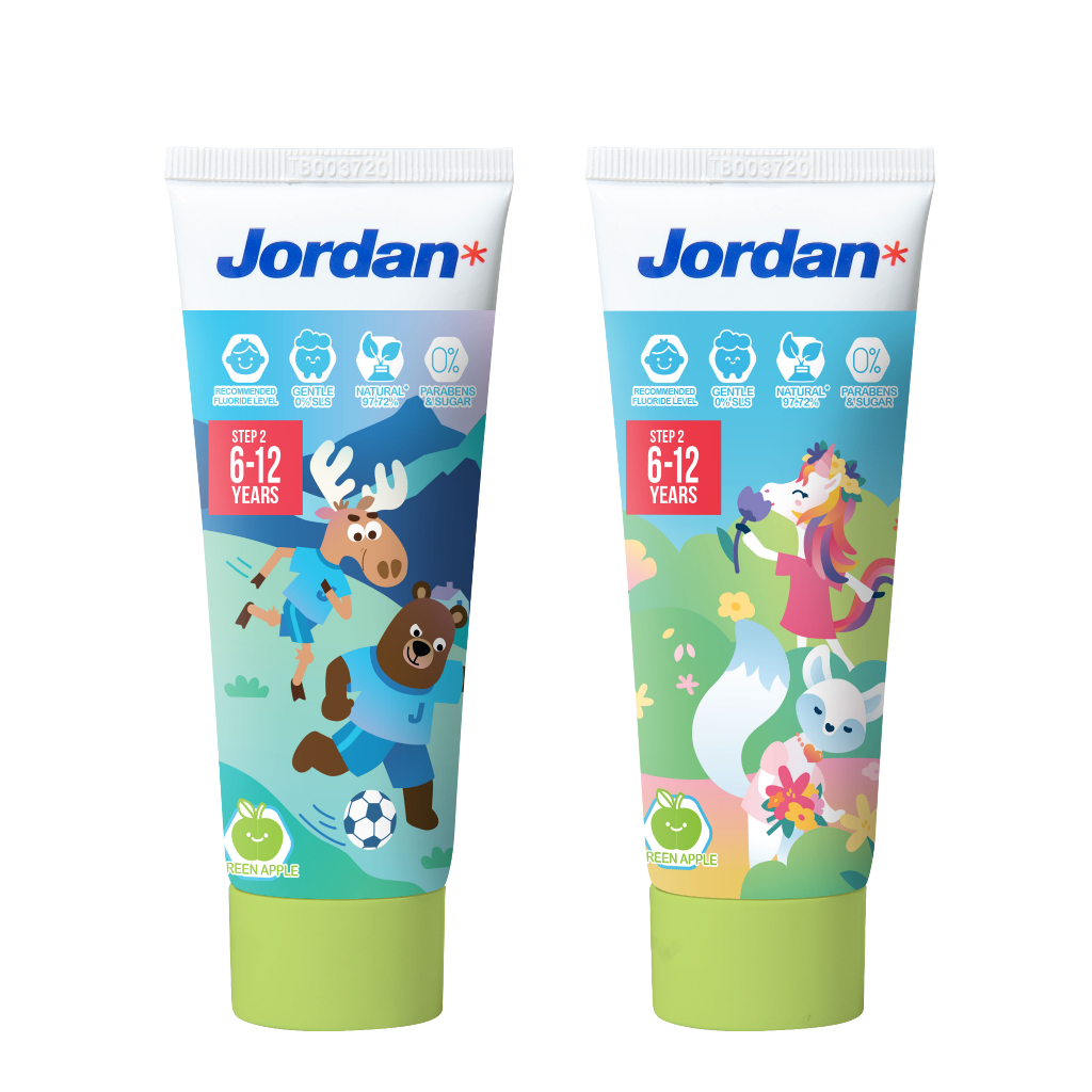 Jordan Kid toothpaste step 2 6-12yrs. Green Apple flavor v - jordan ...