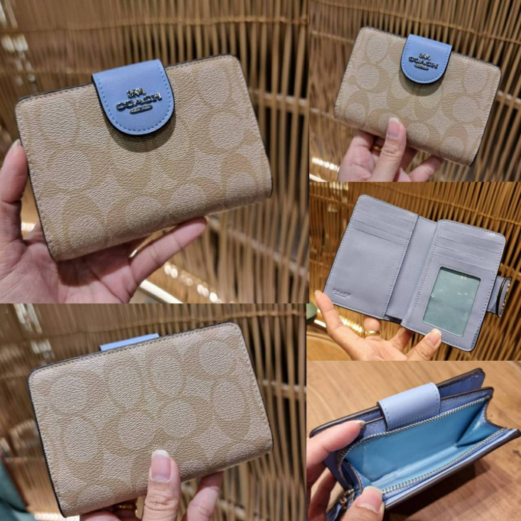 COACH C0082 MEDIUM CORNER ZIP WALLET IN SIGNATURE CANVAS - coach ...