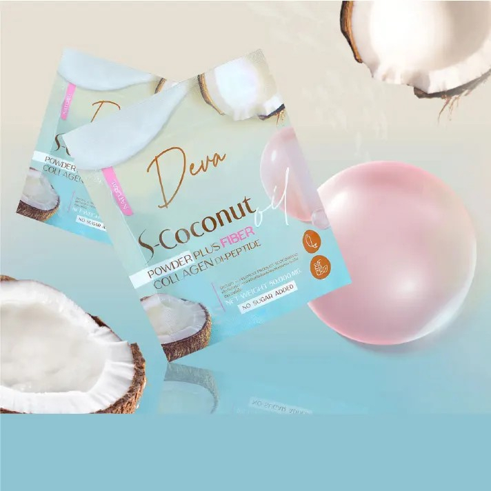 ของแท้Deva s-coconut น้ำมันมะพร้าวชนิดผง ผสมคอลลาเจนไดเปปไทด์และไฟเบอร์ 50 กรัม จำนวน 1 ซอง ...