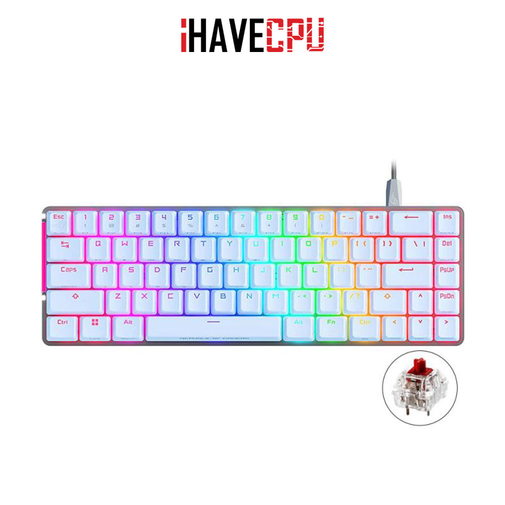 iHAVECPU KEYBOARD (คีย์บอร์ด) ASUS ROG FALCHION ACE (WHITE) (ROG NX RED ...