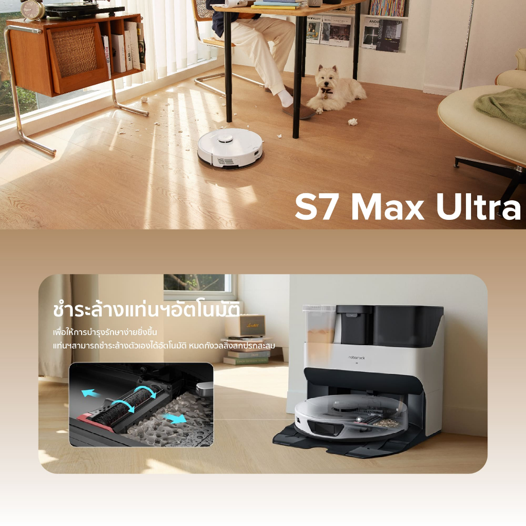 New Product Roborock S7 Max Ultra หุ่นยนต์ดูดฝุ่น ถูพื้น อัจฉริยะ มา ...
