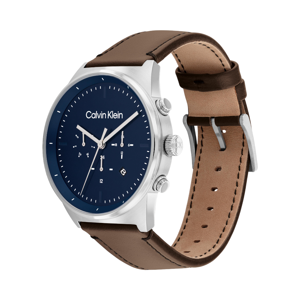 Calvin Klein Impressive CK25200300 นาฬิกาข้อมือผู้ชาย สายหนัง สีน้ำตาล ...