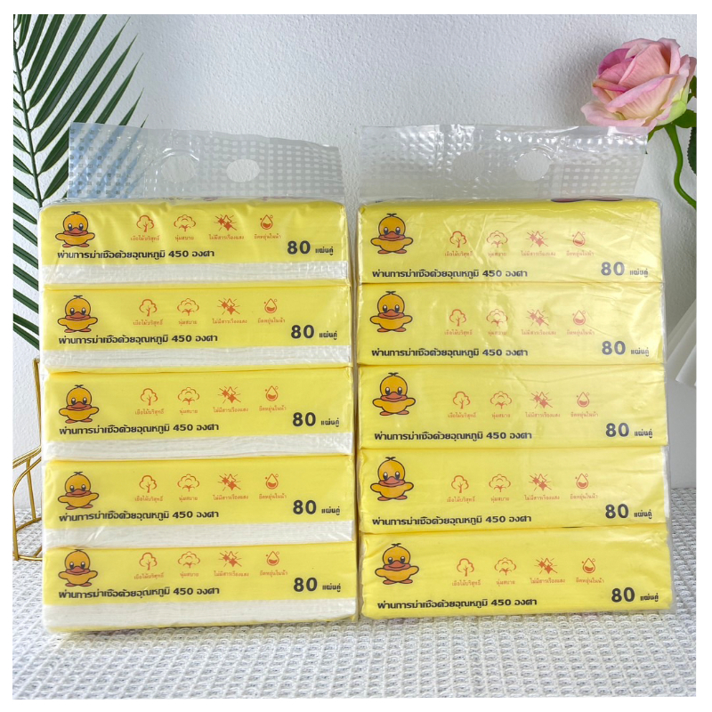 CC01 ทิชชู่เป็ด 1แพ็ค (5ห่อ) ขนาดใหญ่ 17.5x9.5x5.5cm Tissue Duck กระดาษ ...