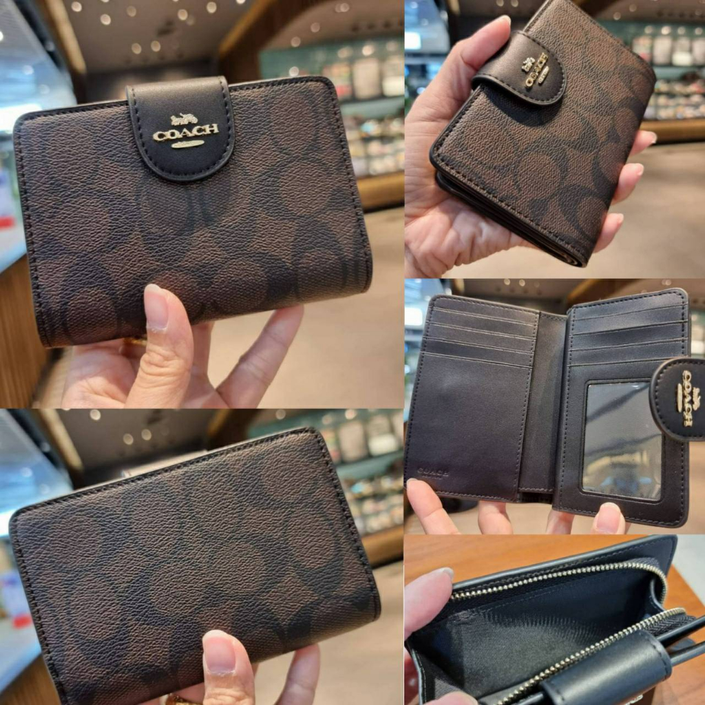 COACH C0082 MEDIUM CORNER ZIP WALLET IN SIGNATURE CANVAS - coach ...