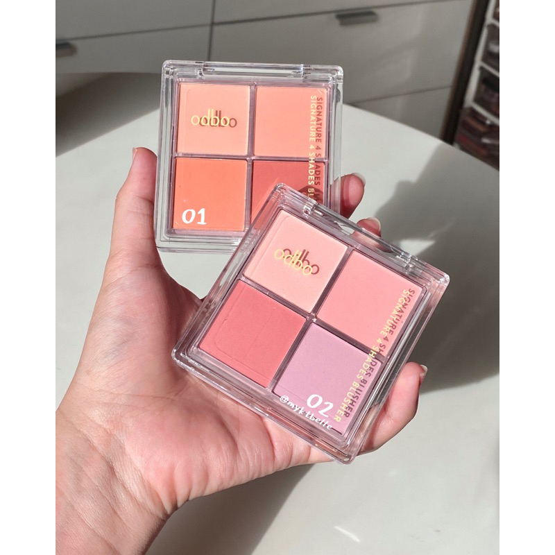ODBOโอดีบีโอ บลัชเชอร์ บลัชออนพาเลท 4 เฉดสี ขนาด 10g SIGNATURE 4 SHADES BLUSHER OD1309 ...