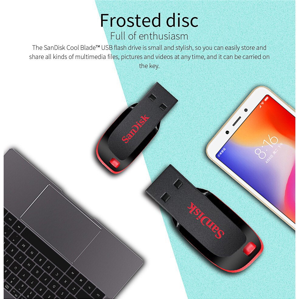 แฟลชไดร์ฟ Flash Drive แฟลชดิสก์ Flash Disk USB 2.0 Cruzer Blade 8GB 16GB 32GB 64GB 128GB ...