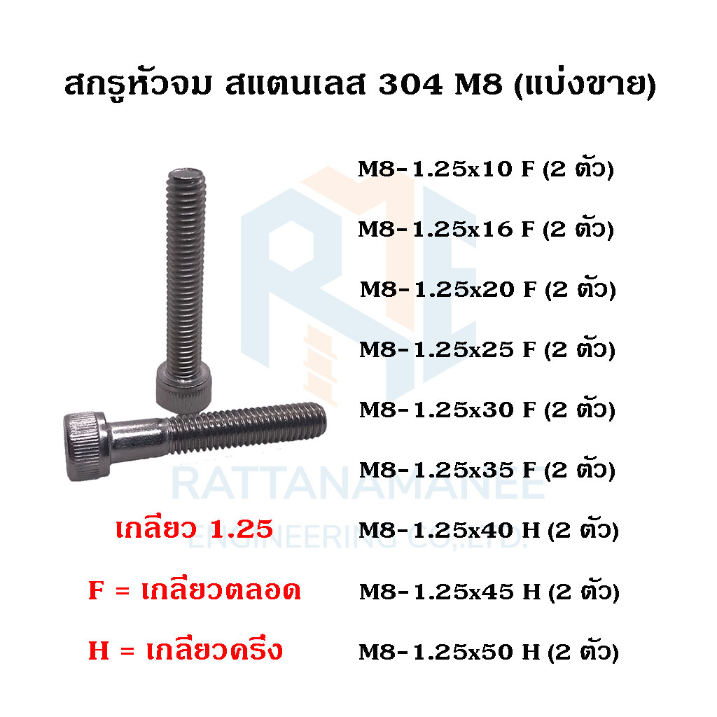 สกรูหัวจม สแตนเลส M6 เกลียว 1.0 ( เบอร์ 10 ) ยาว 8 - 150 - kranetools - ThaiPick