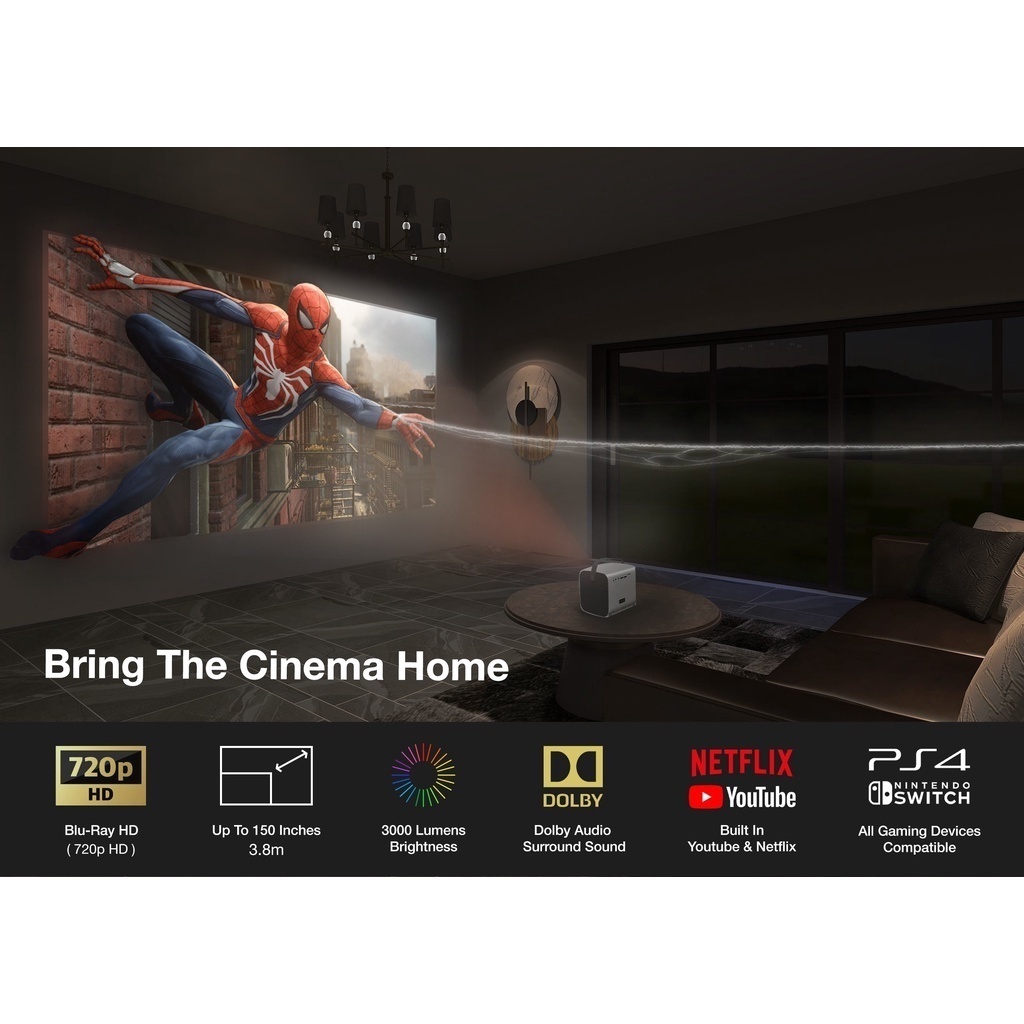 ขายใหญ่ MONOZ Projecter G86 6000 Lumens Android Mini Projector ...