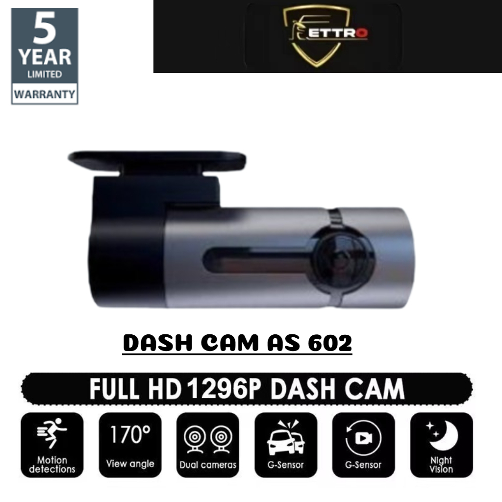 Dash Cam AS602 กล้องติดรถยนต์อัจฉริยะ Full HD WDR มุมมองกลางคืนมุมกว้าง 140 - recordlife.co ...