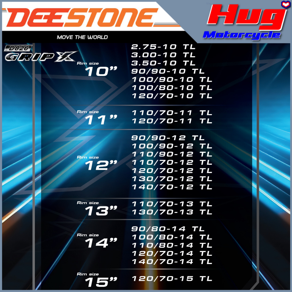 ยางนอก ดีสโตน DEESTONE D826 GRIP-X ขอบ10",11",12",13",14",15" ยางเรเดี ...