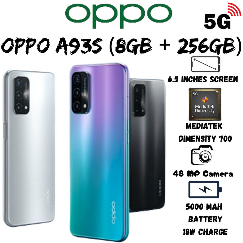 [มีในสต็อก] โทรศัพท์มือถือ Oppo A93s 5g (8G+256G) 6.5 นิ้ว แบต 5000mAh ประกันร้าน 5 ปี - 70mai ...