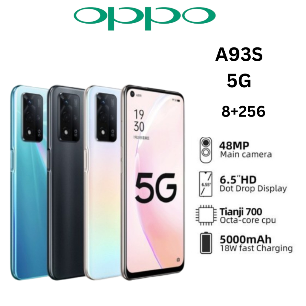 OPPO A93s สมาร์ทโฟน 5G | RAM 8GB + ROM 256GB | หน้าจอ 6.5 นิ้ว + 90hz | กล้อง 48MP | แบตเตอรี่ ...