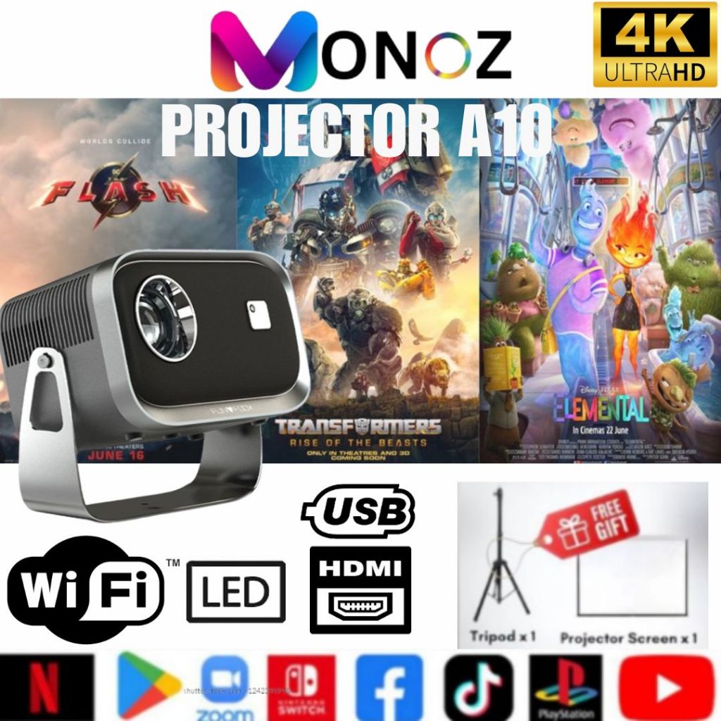 Monoz A10 mini LCD Android Projector Dual Band WiFi HD 1080P ระบบ ...