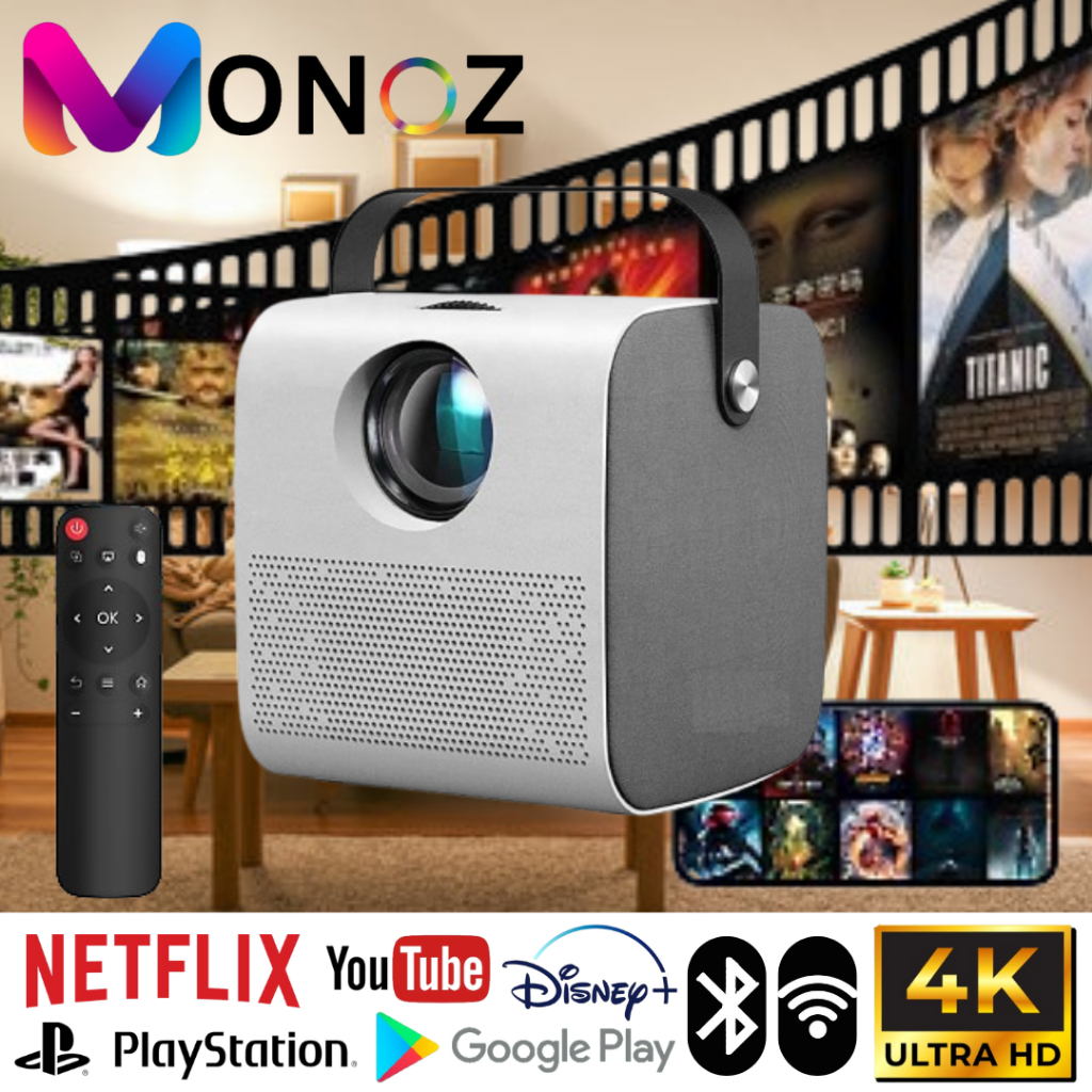 โปรโมชั่นMonoz เลนส์ 1080P HD แอพในตัว Android IOS Q3 Pro โปรเจคเตอร์ ...
