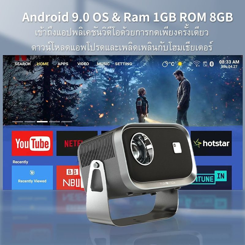 MONOZ โปรเจคเตอร์ A10 MINI LCD Android โปรเจคเตอร์ WiFi HD 1080P รองรับ ...