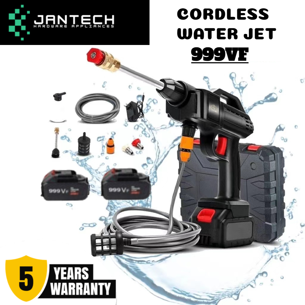 JANTECH 999VF Cordless Water Jet ปืนฉีดน้ำแบบพกพา เครื่องฉีดน้ำแรงดันสูง เครื่องฉีดน้ำทำความ ...