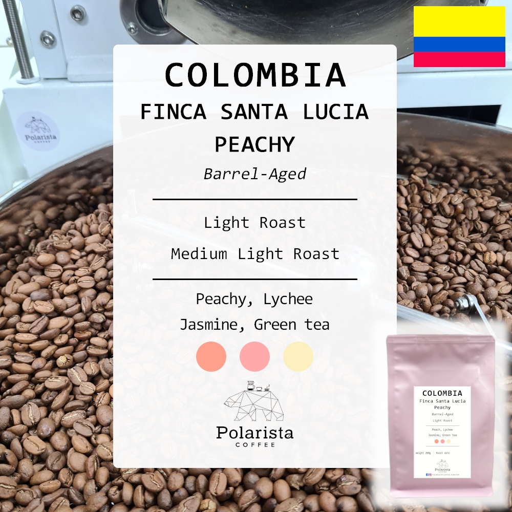 เมล็ดกาแฟคั่ว Colombia Finca Santa Lucia Peachy Barrel-aged roasted ...