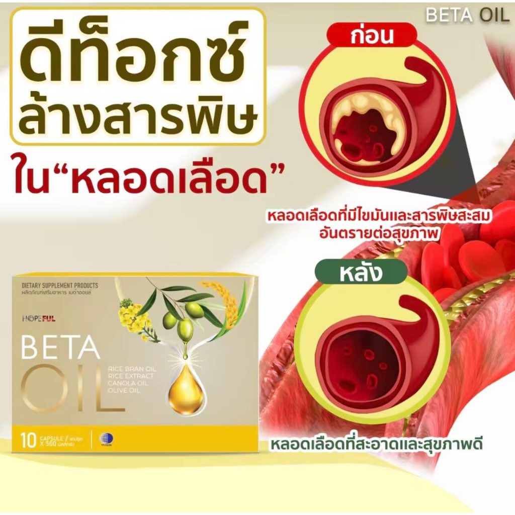 ส่งฟรีbeta oil เบต้าออยล์ เบต้าออย ผลิตภัณฑ์เสริมอาหาร ลดไขมันในเลือด ลดเสี่ยงโรคหัวใจ โรคเส้น ...