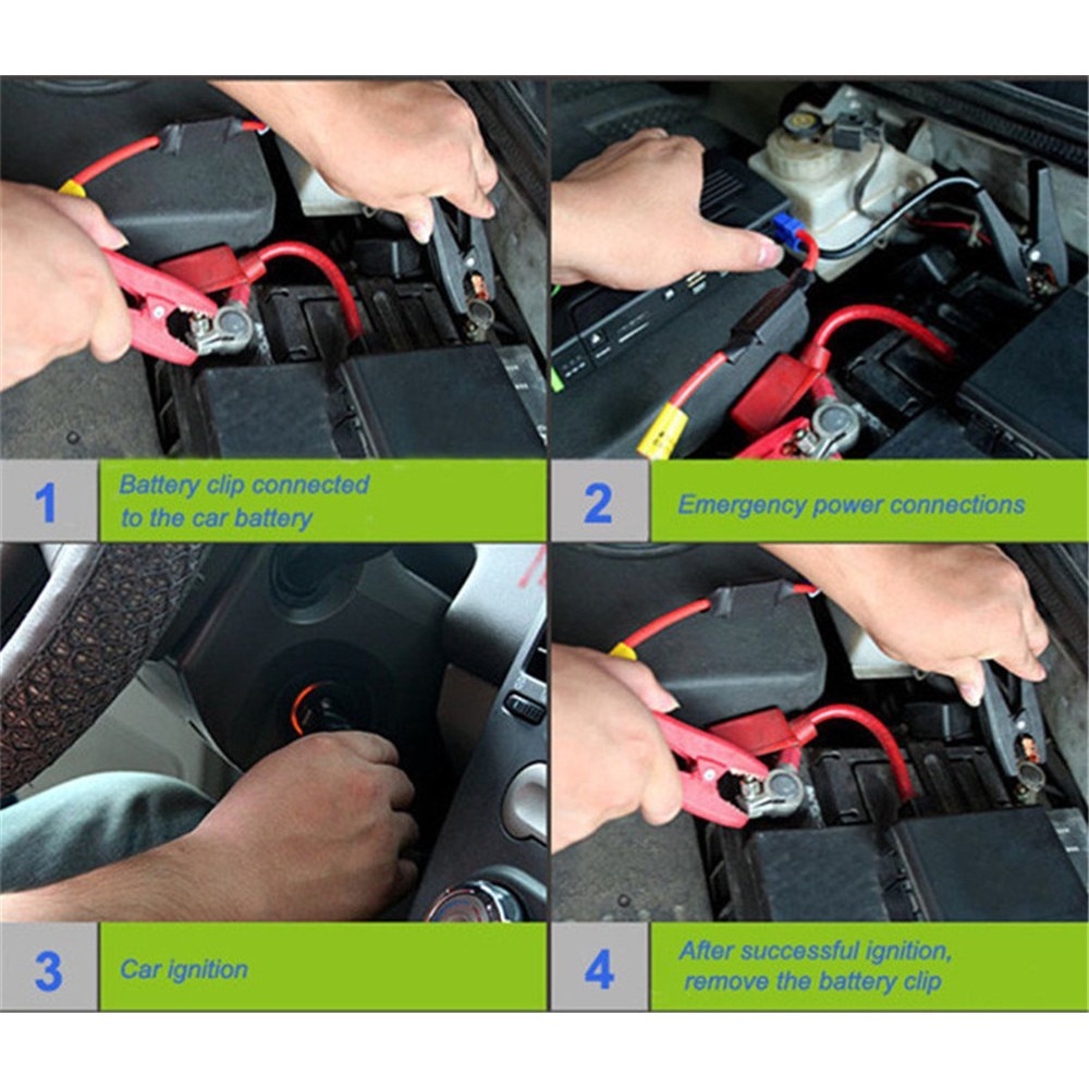 Car Jumper Starter 12V จั๊มสตาร์ทรถยนต์ จั๊มสตาร์ท เครื่องชาร์จรถยนต์แบบพกพา อุปกรณ์ช่วยสตาร์ท ...