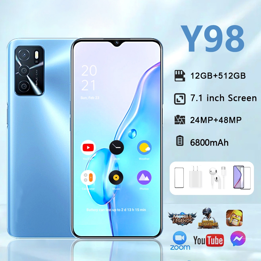 โทรศัพท์ Y98 5G สมาร์ทโฟน 6.7นิ้ว แรม16GB+รอม512GB 6800mah Smartphone รองรับ 2 ซิมการ์ด ...