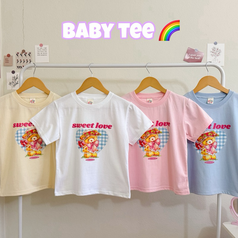 Baby tee | เสื้อครอปพอดีตัว | ลาย Sweet Love cotton 100% - Good.Day - ThaiPick
