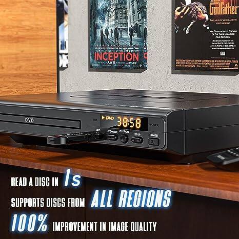 เครื่องเล่นแผ่น DVD/VCD/CD/USB VCR Player พร้อมสาย HDMI สาย AV 1080P ...