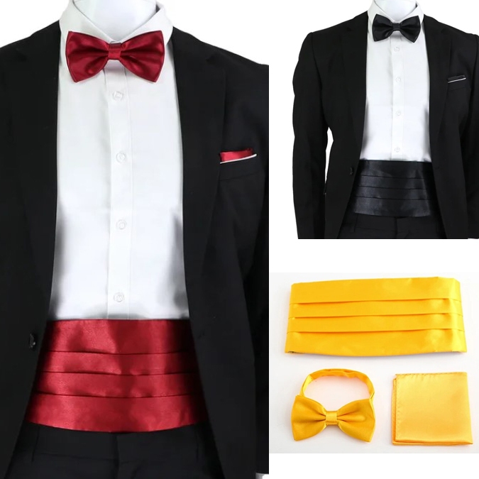 ผ้าคาดเอว ผ้าเช็คหน้า หูกระต่าย Mens Cummerbunds Formal Jacquard Pailey ...