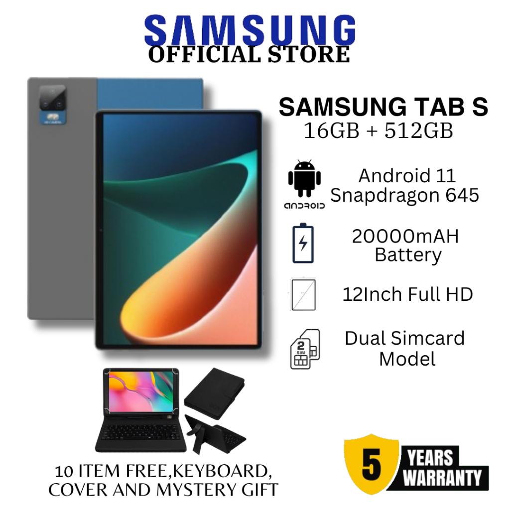 Samsung Galaxy Tablet S12 S10 S8 Android 12 12-8 นิ้ว (RAM 12GB - ROM ...