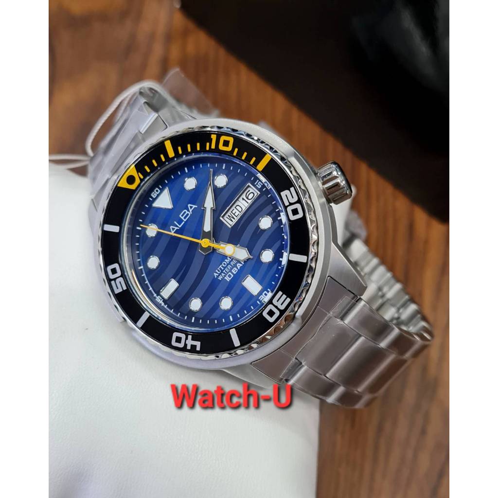นาฬิกาข้อมือผู้ชาย ALBA MINI TUNA AUTOMATIC สไตล์สปอร์ต ขอบหมุนได้ รุ่น ...