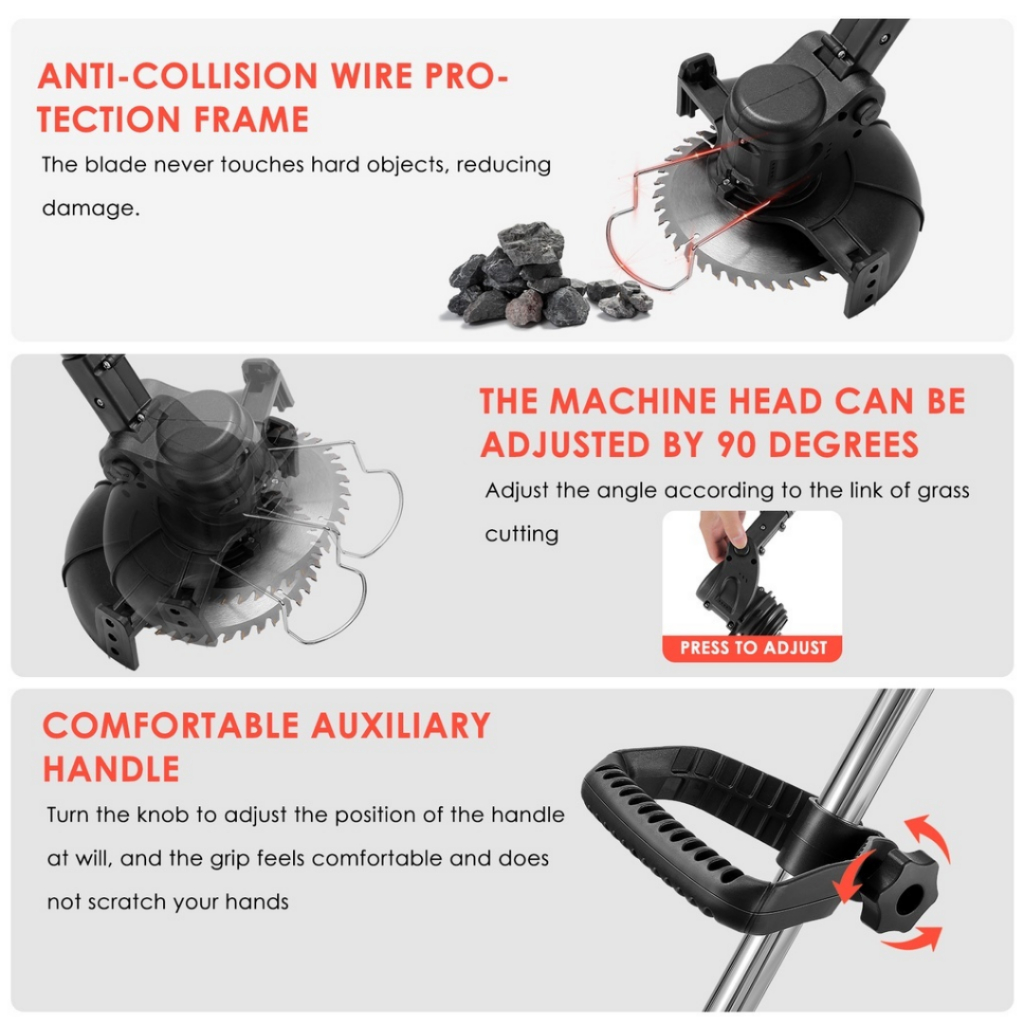 BOSCH บ๊อช เครื่องตัดหญ้าไฟฟ้าไร้สายทรงพลัง 388V ที่กันจอนหญ้าแบตเตอรี่ ...