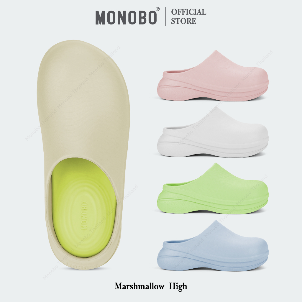 MONOBO รุ่น Marshmallow High รองเท้าแตะแบบสวมแฟขั่น ของแท้ 100% ...