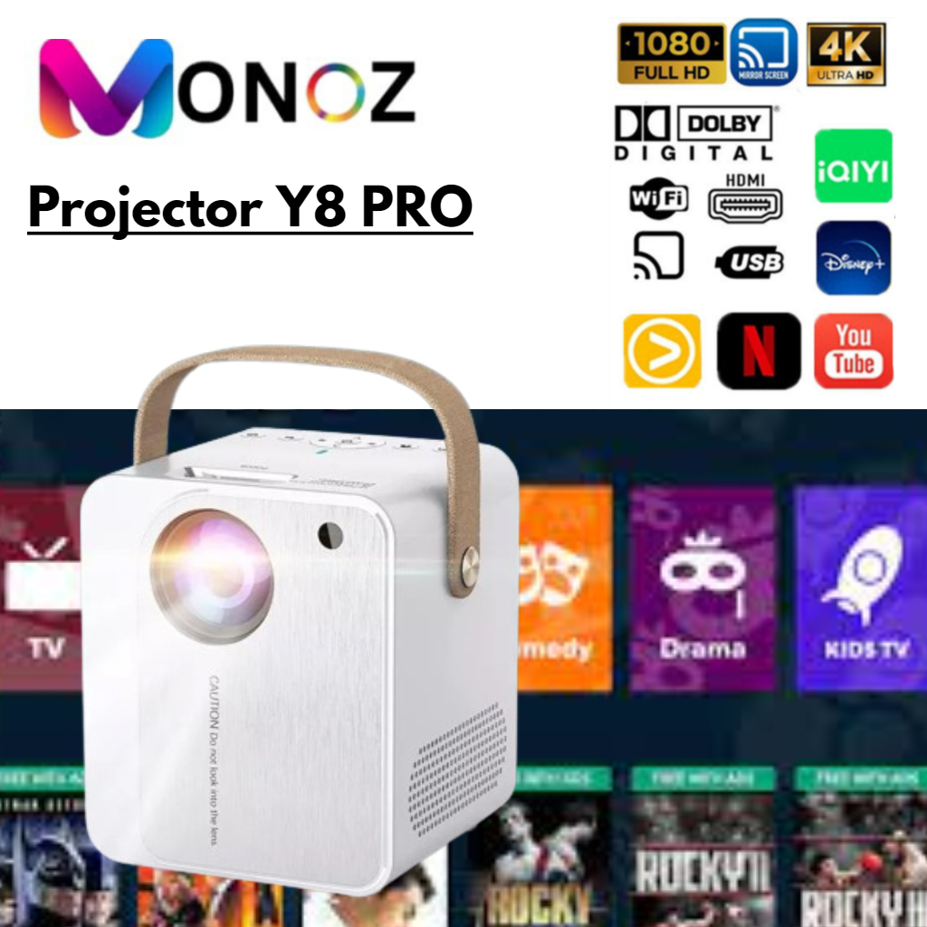 MONOZ Y8 PRO/Q3 PRO โปรเจคเตอร์โฮมซีเนม่า รับประกัน 5 ปี ความละเอียด 4K UHD ลำโพงในตัว มองหาราคา ...