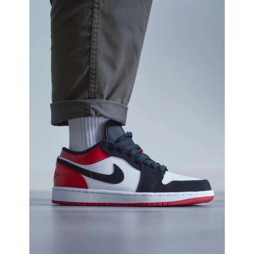 [Official distributor] Nike Air Jordan 1 Nike AJ1 Black and Red Low ...
