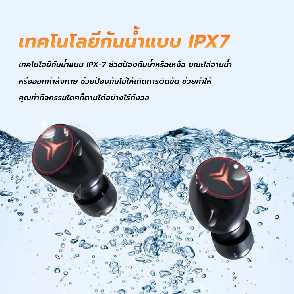 EAKER TWS M88plus หูฟังบลูทูธไร้สาย เสียงสเตอริโอ กล่องชาร์จไฟฉุกเฉินพร้อมสายชาร์จในตัว เสียงเบส ...