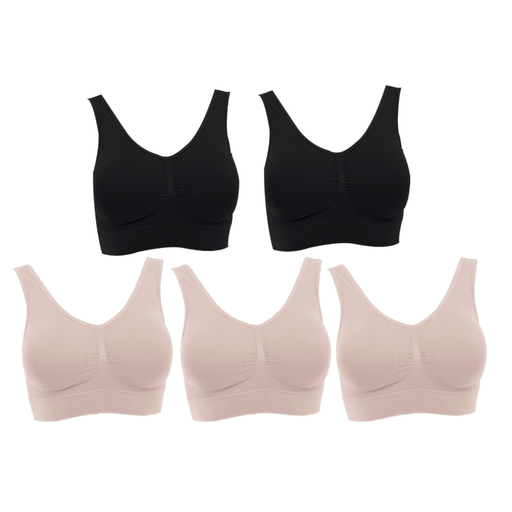 Wacoal Seamless Bra set 5 pcs บราสวมหัว ไร้โครง ไร้ตะเข็บ รุ่น WH9C24 ...