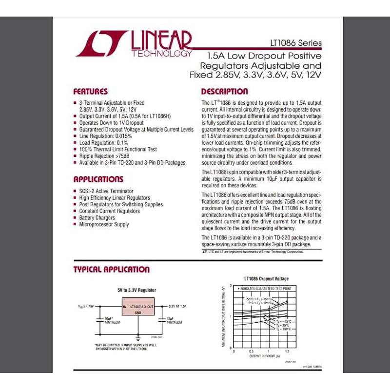 LT1086CT LT1086CT-5 Integrated Circuit Regulator LT1086 LINEAR ...