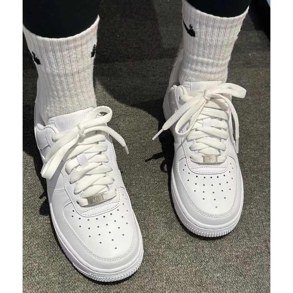[Official distributor] Nike Air Force1 AF1 White/Black/Wheat Low ...