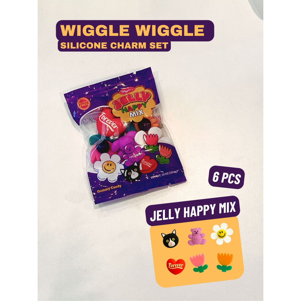 พร้อมส่ง Wiggle Wiggle Silicone Charm ตัวติดรองเท้า Jelly Happy Mix ...