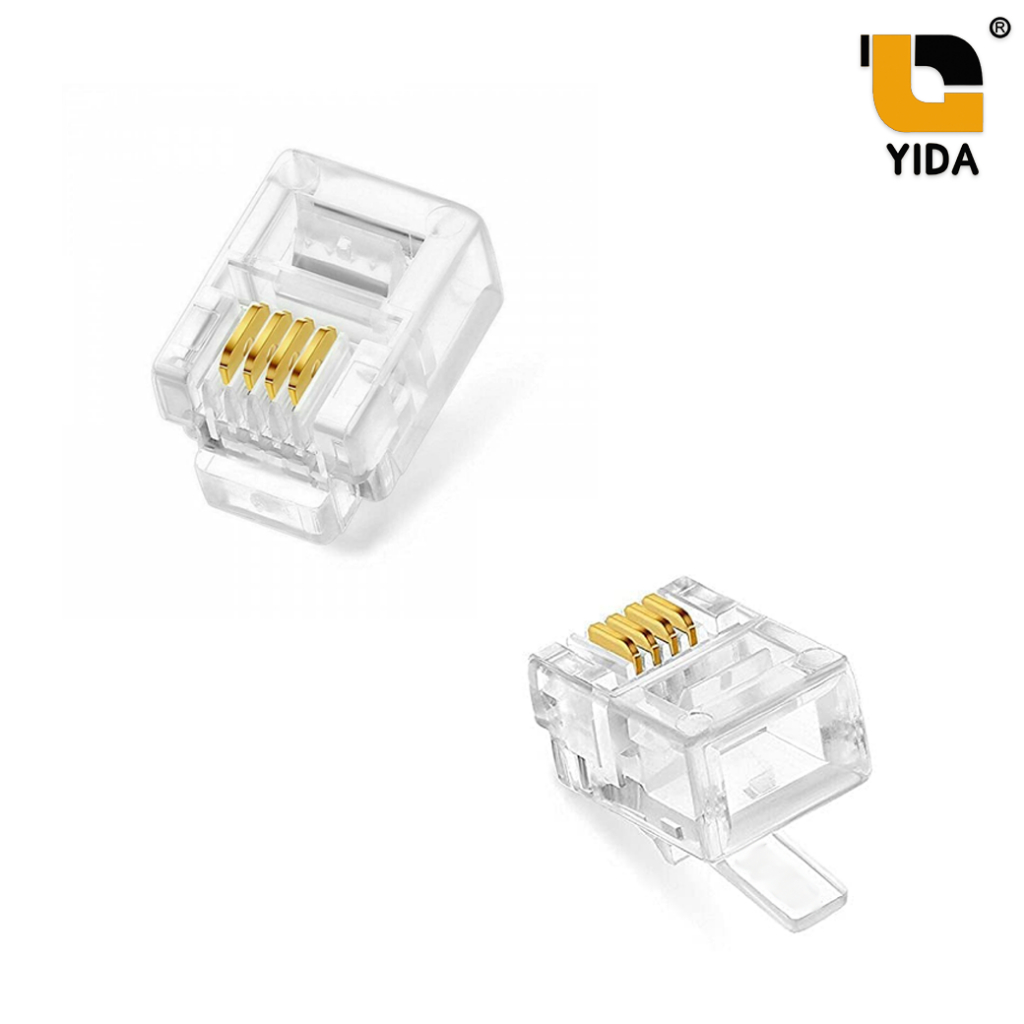 RJ11 Modular Plug 6P4C หัวโทรศัพท์ แบบ 4 เขี้ยว Modular jack for ...