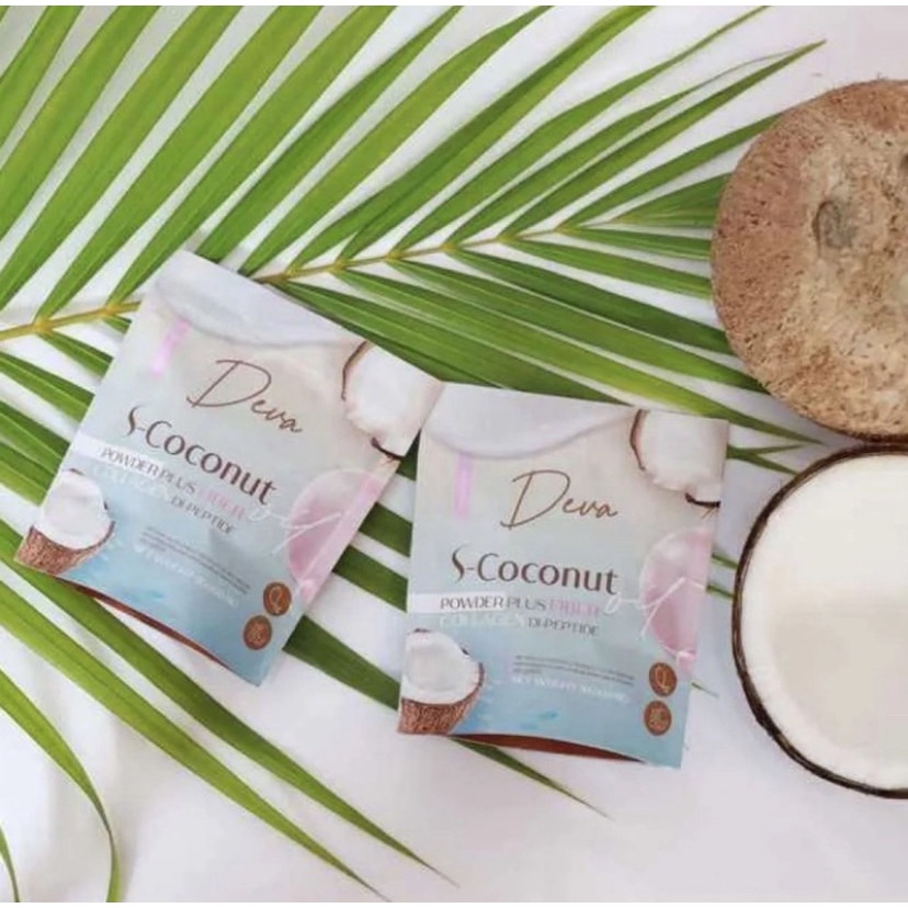 ของแท้Deva s-coconut น้ำมันมะพร้าวชนิดผง ผสมคอลลาเจนไดเปปไทด์และไฟเบอร์ 50 กรัม จำนวน 1 ซอง ...