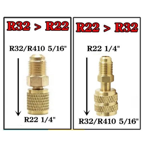หัวแปลง สายเกจ หัวต่อ จาก R22 เป็น R32/R410 และ R32 เป็น R22/134 ...