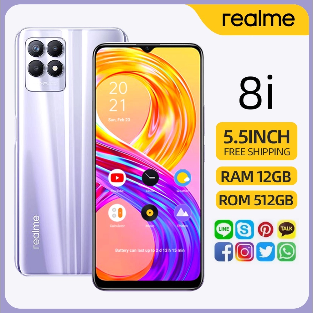 Realme 8i โทรศัพท์มือถือเดิมขายโทรศัพท์มือถือ 12GB + 512GB มาร์ทโฟน 5G ...