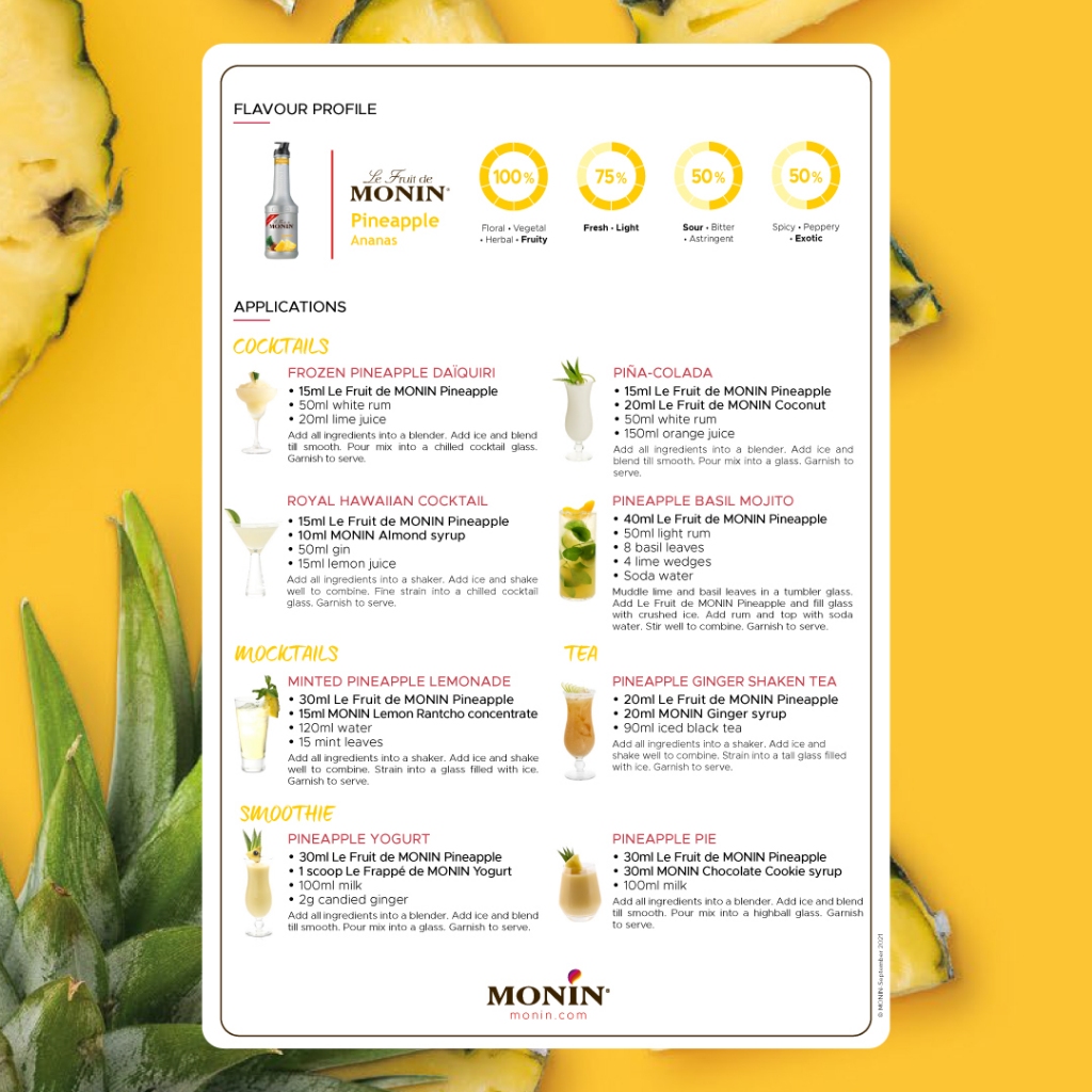 MONIN Pineapple Fruit Mix สับปะรดฟรุ๊ตมิกซ์ 1L. - UCC Coffee - ThaiPick