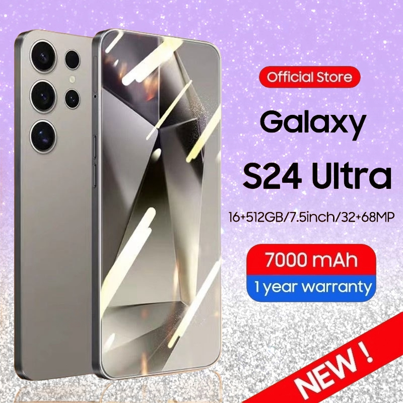 โทรศัพท์มือถือ สมาร์ทโฟน S24 Ultra Mobile Phone Smartphone โทรศัพท์มือถือ 5G ใหม่ 7.5 นิ้ว 16 ...