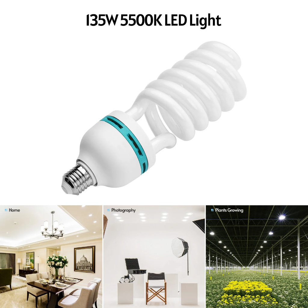 Spiral Fluorescent Light Bulb 135W 5500K Daylight CRI90 E27 Socket ...