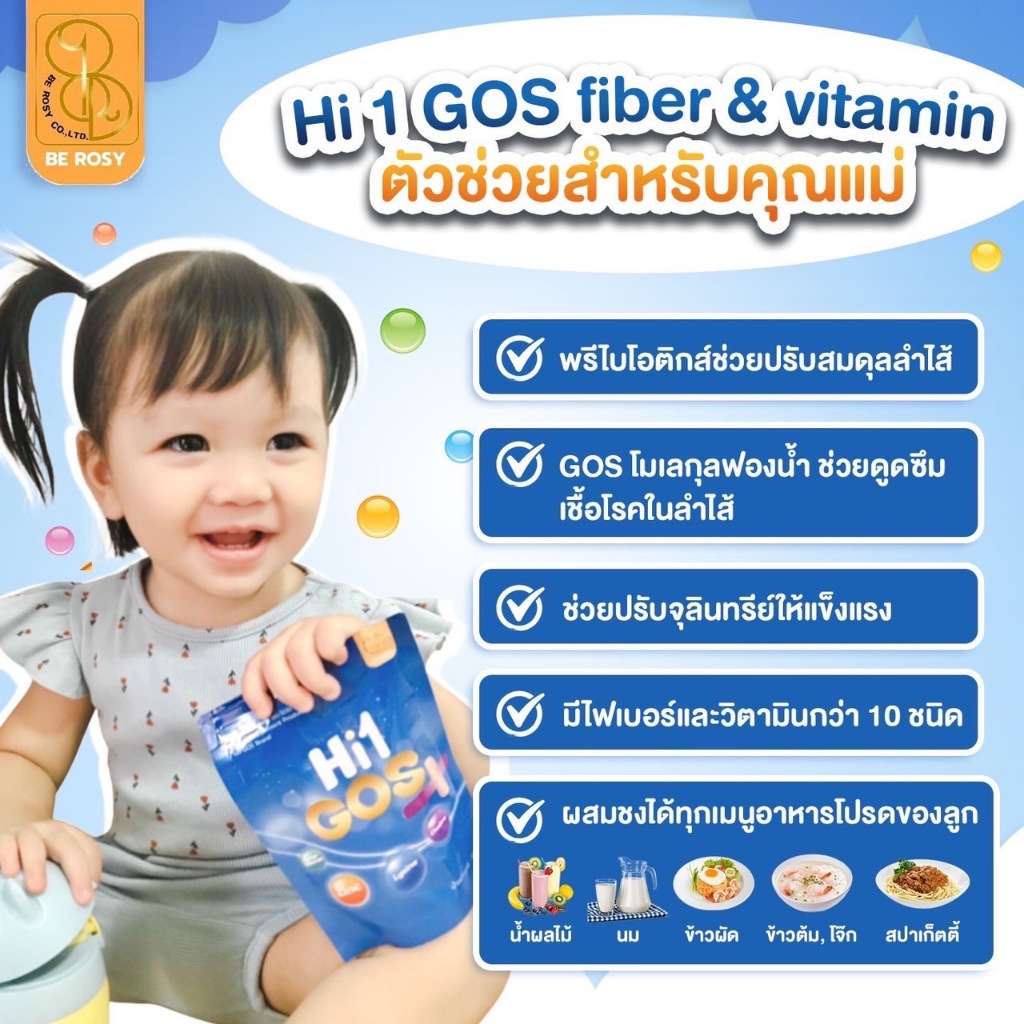 Hi1 GOS ชุดคุ้มค่า 2 กล่อง พรีไบโอติกส์ ไฟเบอร์แก้เด็กท้องผูก ปรับสมดุล ...
